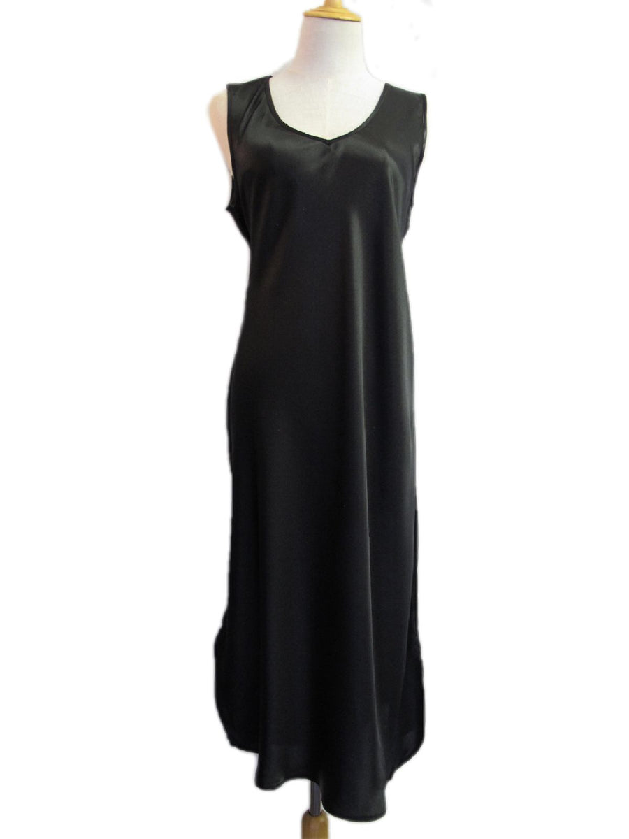 Black Silk Fleur Slip - No Embroidery – Lullaby New Zealand